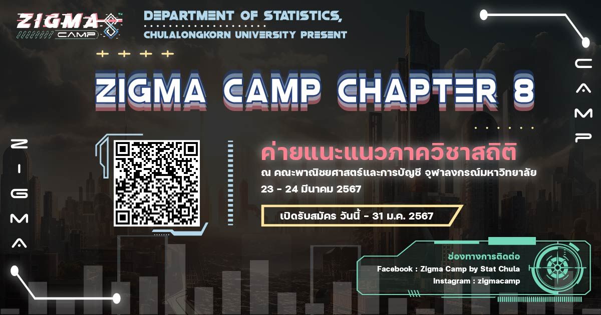 Zigma Camp 8th ค่ายแนะแนวภาควิชาสถิติ คณะบัญชีฯ จุฬาลงกรณ์มหาวิทยาลัย