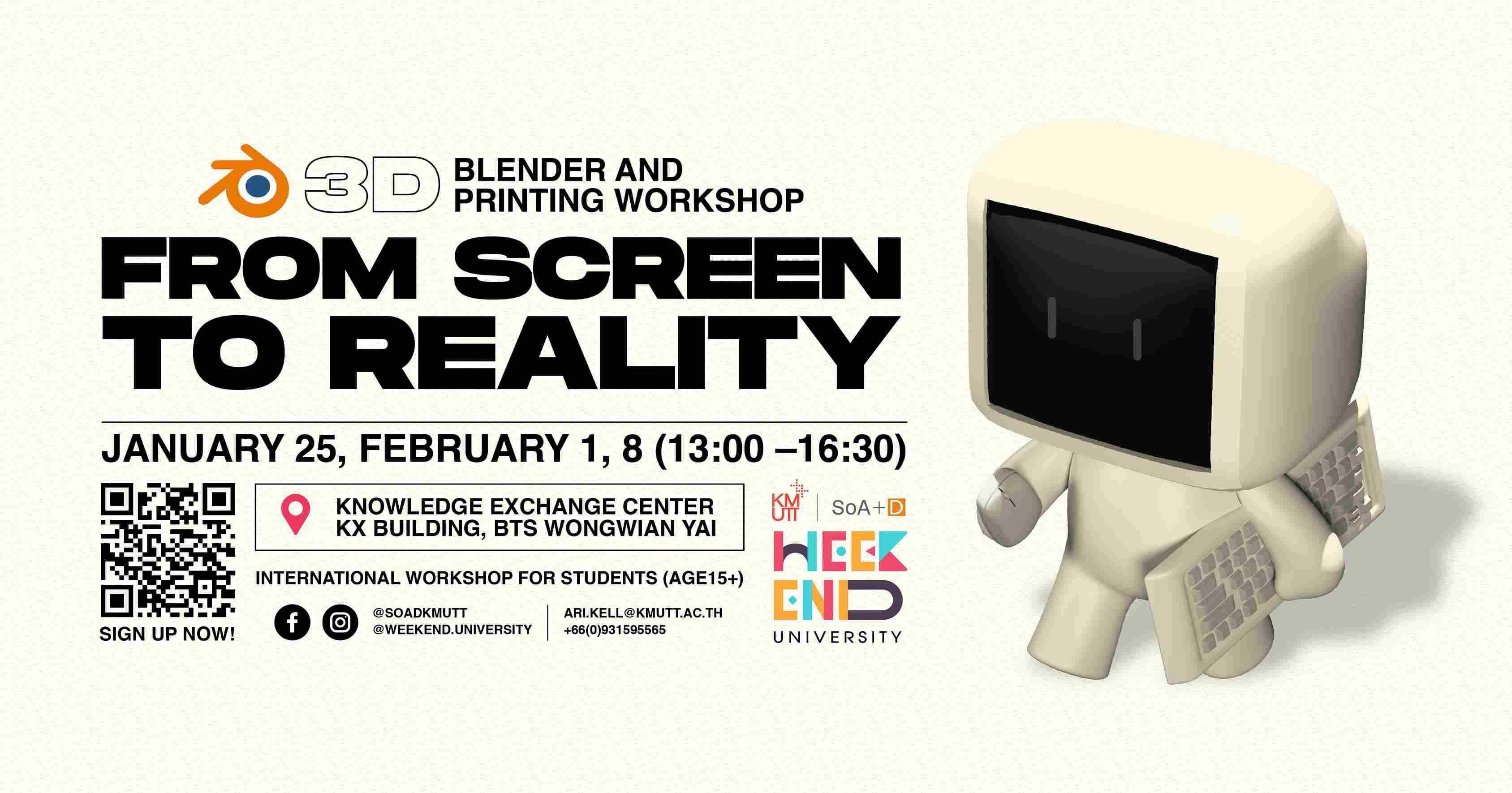 Art Toy Lab From Screen to Reality 3D Blender to 3D Printing Workshop
