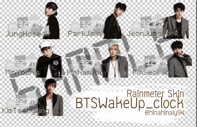 [BTS] แจกBTSWakeUp clock rainmeter skin | Dek-D.com