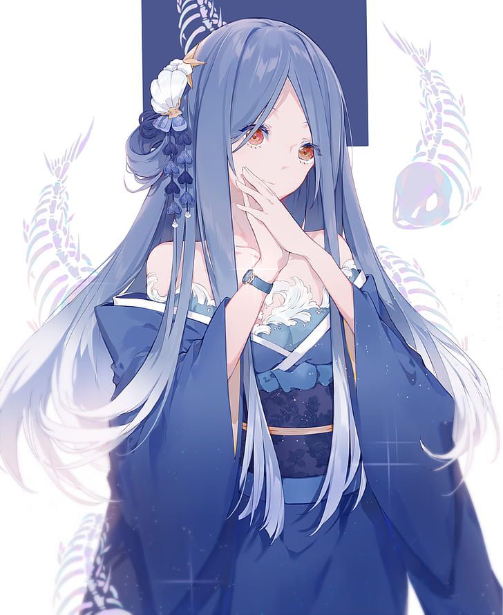 เครดิต httpswww.wallpaperflare.comanime-anime-girls-long-hair-blue-hair ...