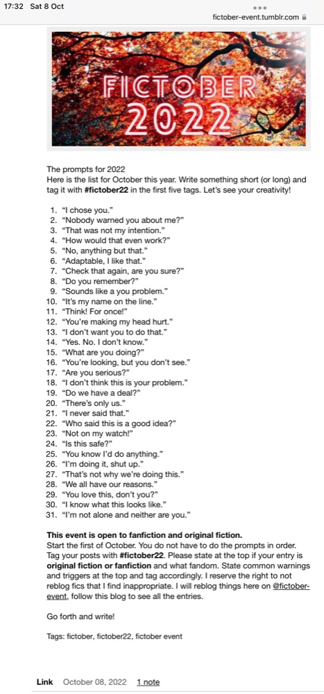 ที่มา : https://fictober-event.tumblr.com/
