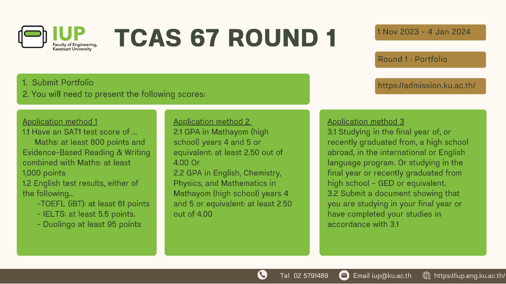 วิศวะอินเตอร์ ม.เกษตรเปิดรับรอบ Tcas1 ใช้ GPA ยื่นได้ไม่ต้องมีคะแนนสอบ | Dek-D.com