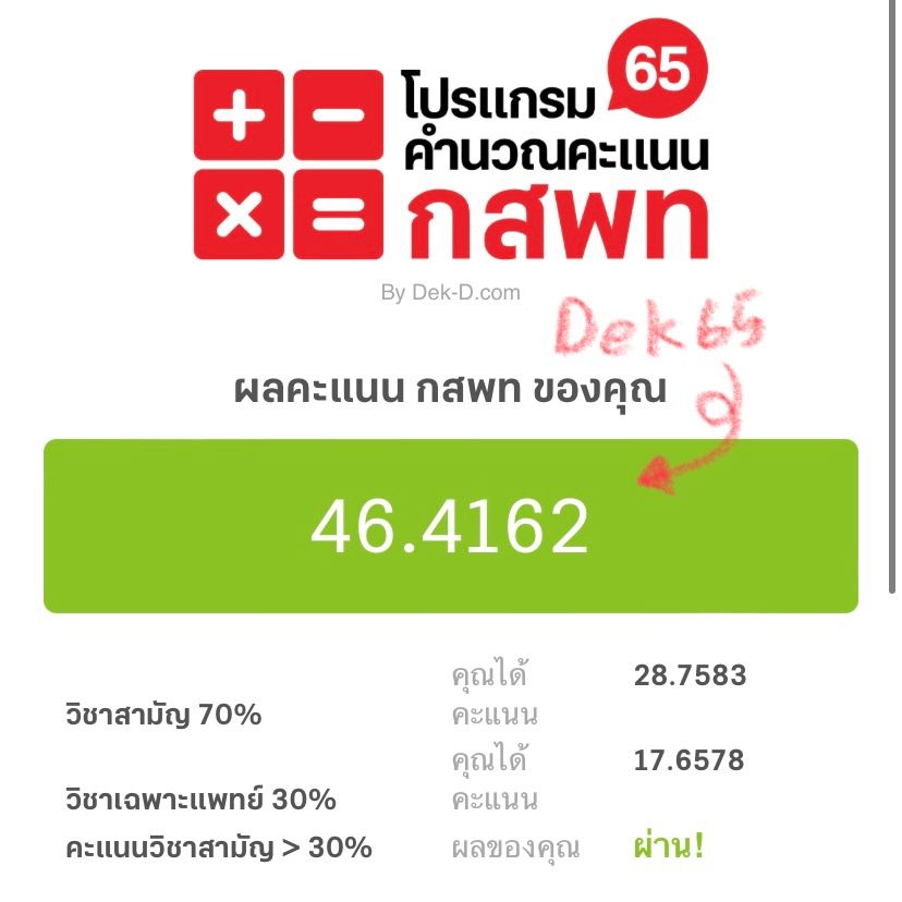 5 ข้อที่ได้เรียนรู้จากการซิ่ว #dek65 --> #dek66 เปิดคะแนนทั้งสองปี | Dek-D.com