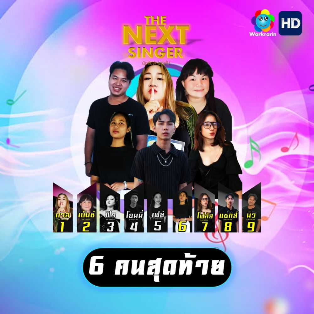 ผู้ผ่านเข้ารอบ 6 คนสุดท้าย รายการ THE NEXT SINGER นักร้องคนต่อไป | Dek ...