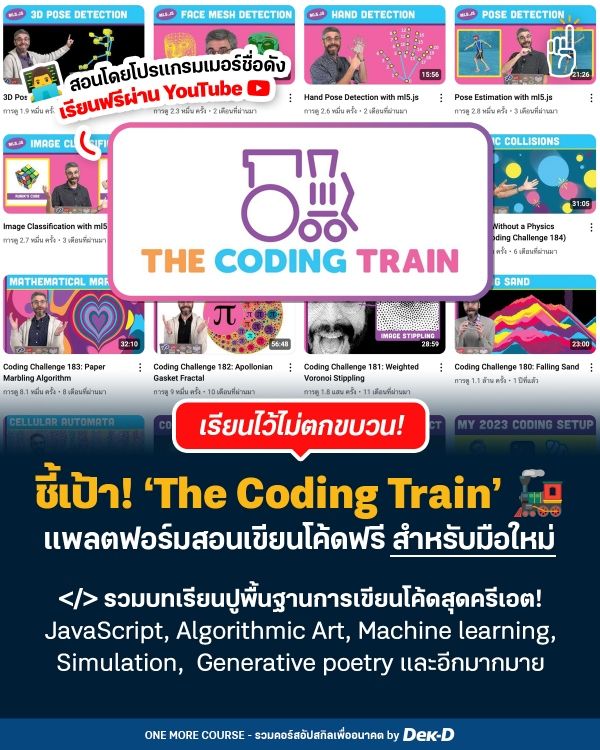 เรียนไว้ไม่ตกขบวน! ชี้เป้า! ‘The Coding Train’ แพลตฟอร์มสอนเขียนโค้ดฟรี สำหรับมือใหม่