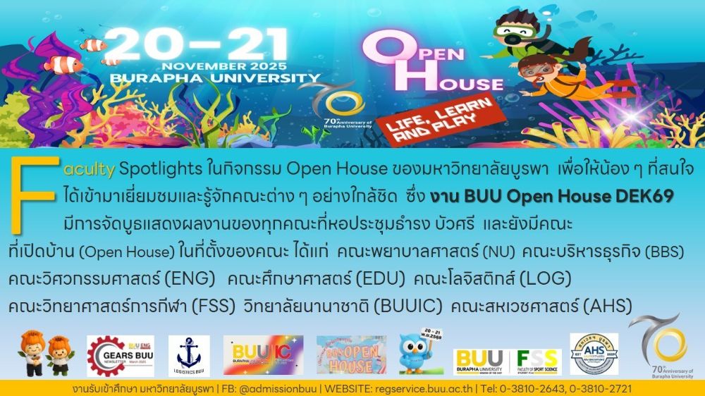 ย้ำๆ เตรียมตัวให้พร้อมกับงาน BUU Open House Dek69 | Dek-D.com