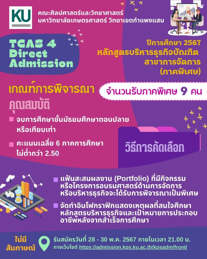 TCAS67 รอบ 4 : ม.เกษตรศาสตร์ ว.กำแพงแสน