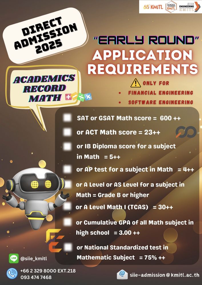 Apply NOW to International Engineering Programs, School of Engineering, KMITL via Early Direct ...