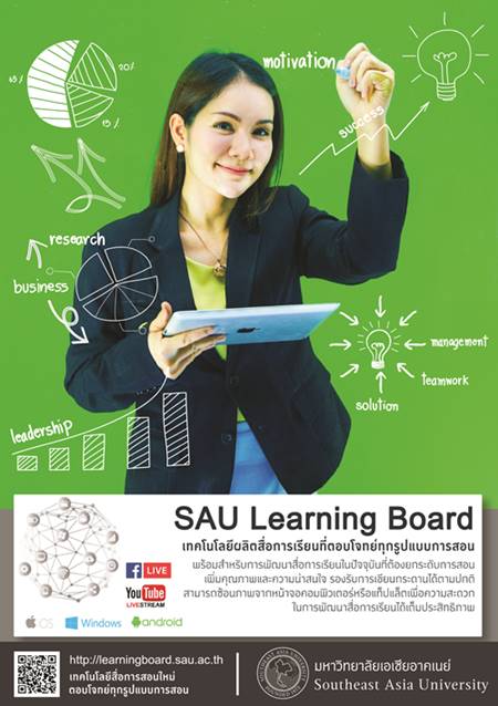 SAU Learning Board เทคโนโลยีผลิตสื่อการเรียน ที่ตอบโจทย์ทุกรูปแบบการสอน