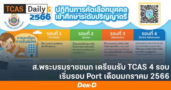 สถาบันพระบรมราชชนก ประกาศปฏิทิน TCAS66 แล้ว! เริ่มมกราคม 2566